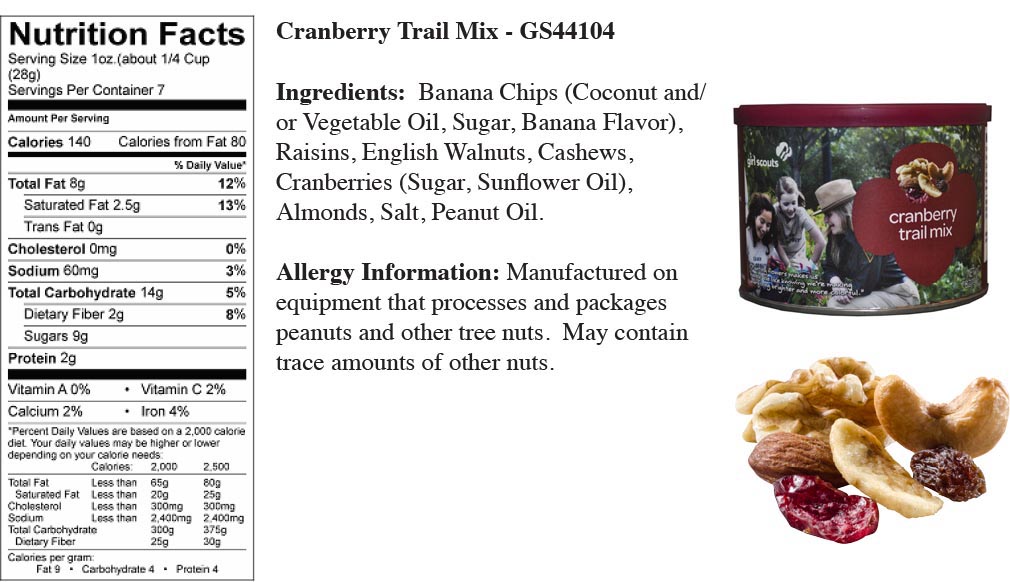 Trophy Nut™ Nutrition Information
